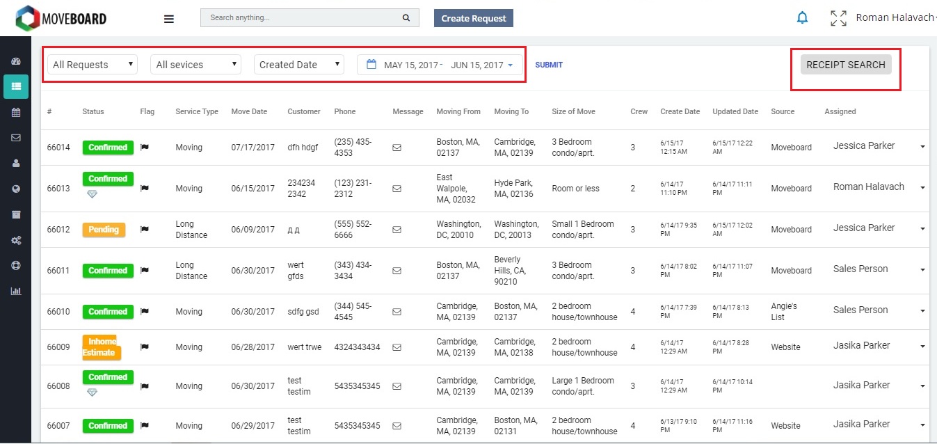Request Page (Training 2) – MoveBoard Documentation