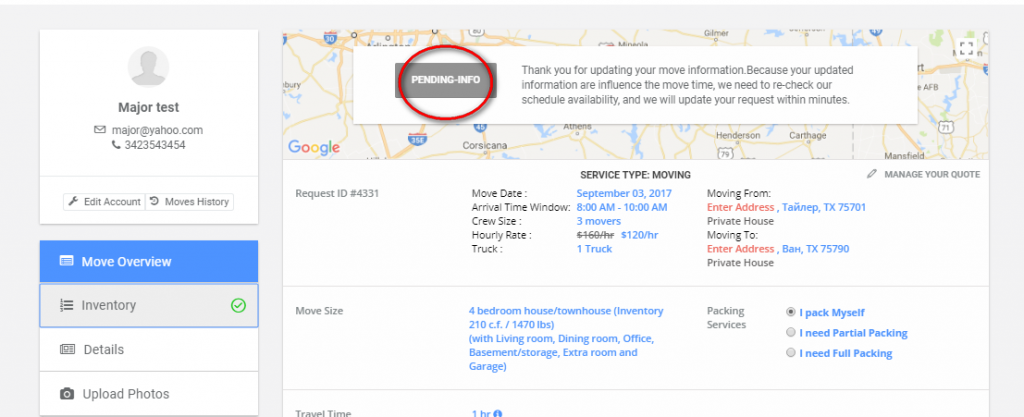 Pending-info Status (Training 2) – MoveBoard Documentation
