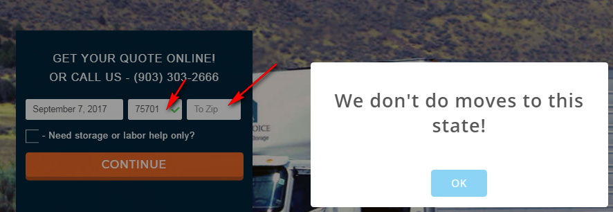 Why does the system give “We don’t do moves to this state” Response ...