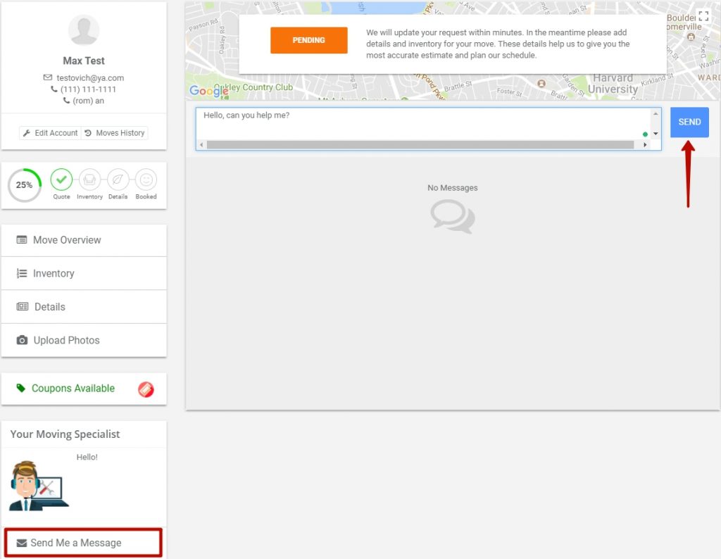 Messages (Account Page) (Training 2) – MoveBoard Documentation